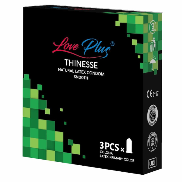 Love Plus Prezervative Strawberry 3buc 24cut/set - LucidiusMarket