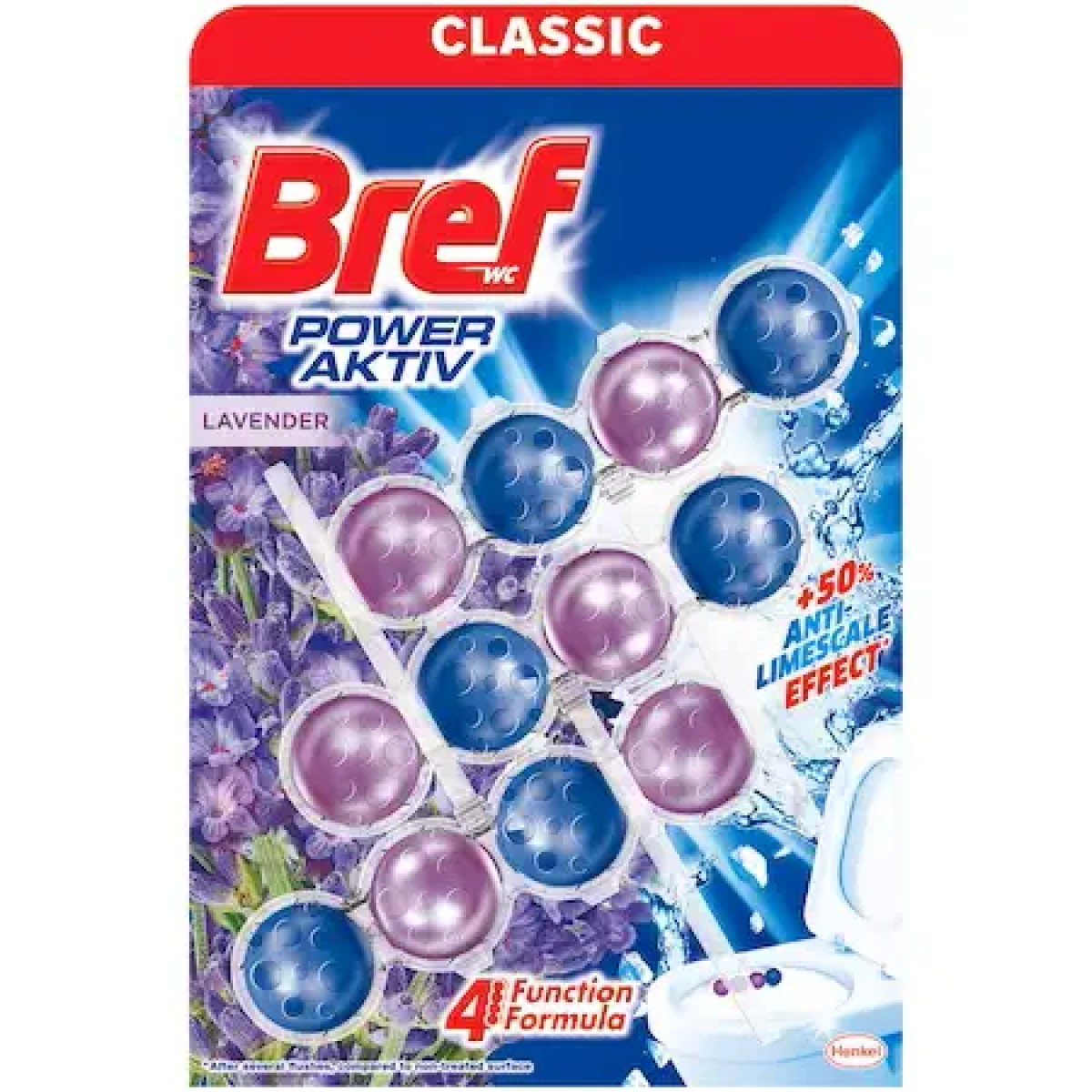 Bref Odorizant Wc Color Aktiv Lavanda 3*50gr 9/bax - LucidiusMarket