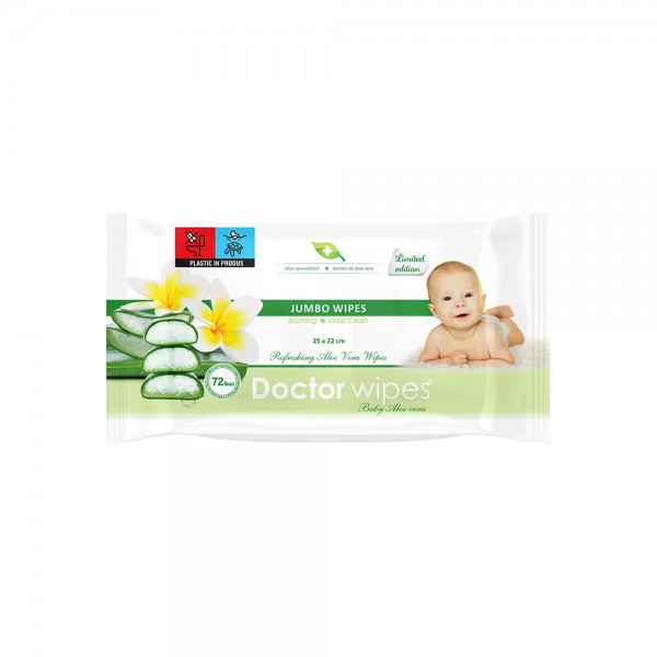 Doctor Wipes Jumbo Servetele Umede Baby Aloe Vera 72buc 16/bax ...