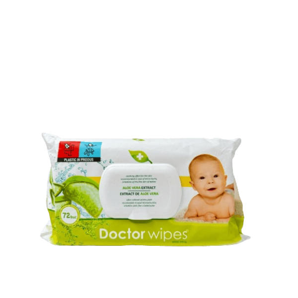 Doctor Wipes Servetele Umede Baby Aloe Vera Cu Capac 72buc 24/bax ...