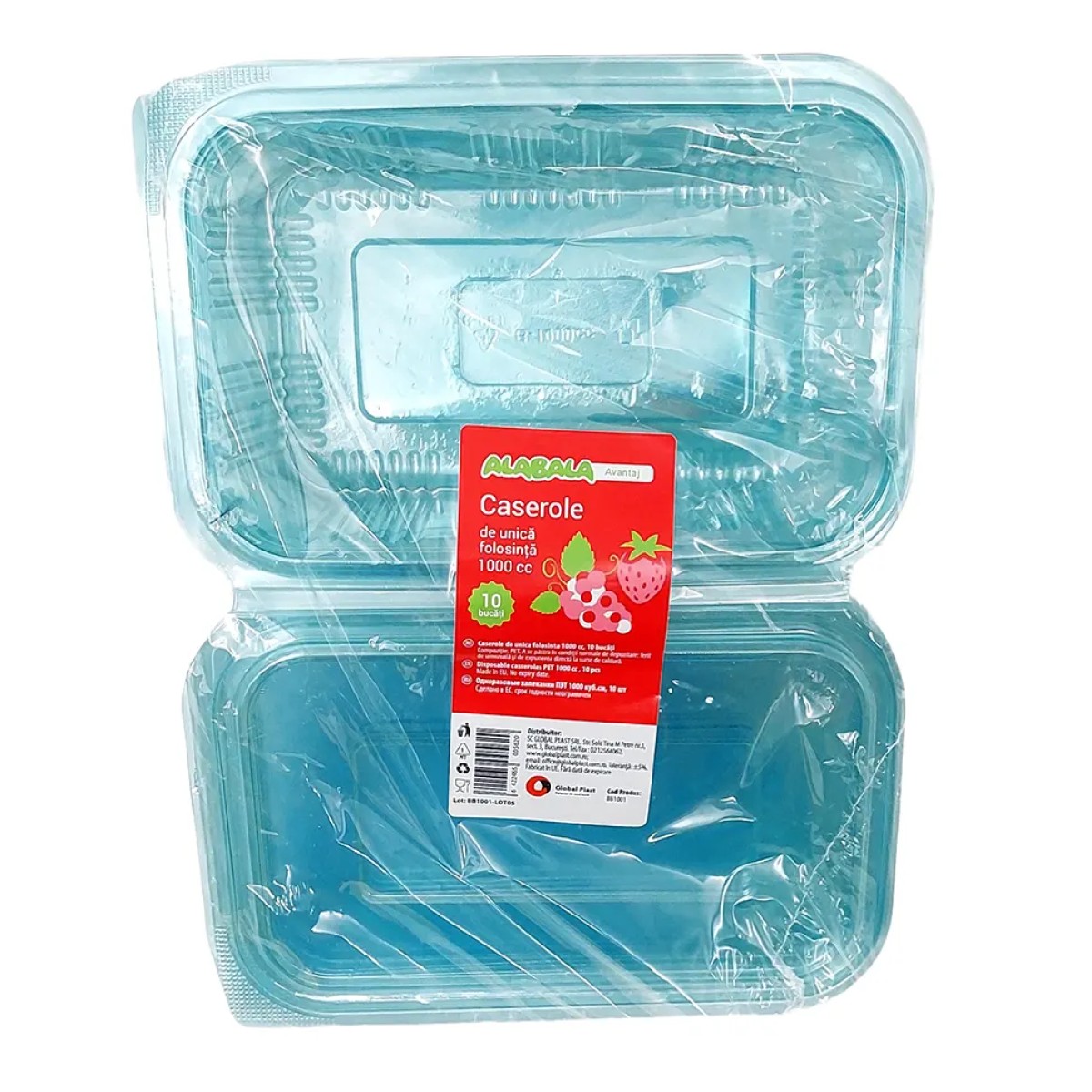Global Plast Caserola Capac 1000cc 10buc/set 40/bax - LucidiusMarket
