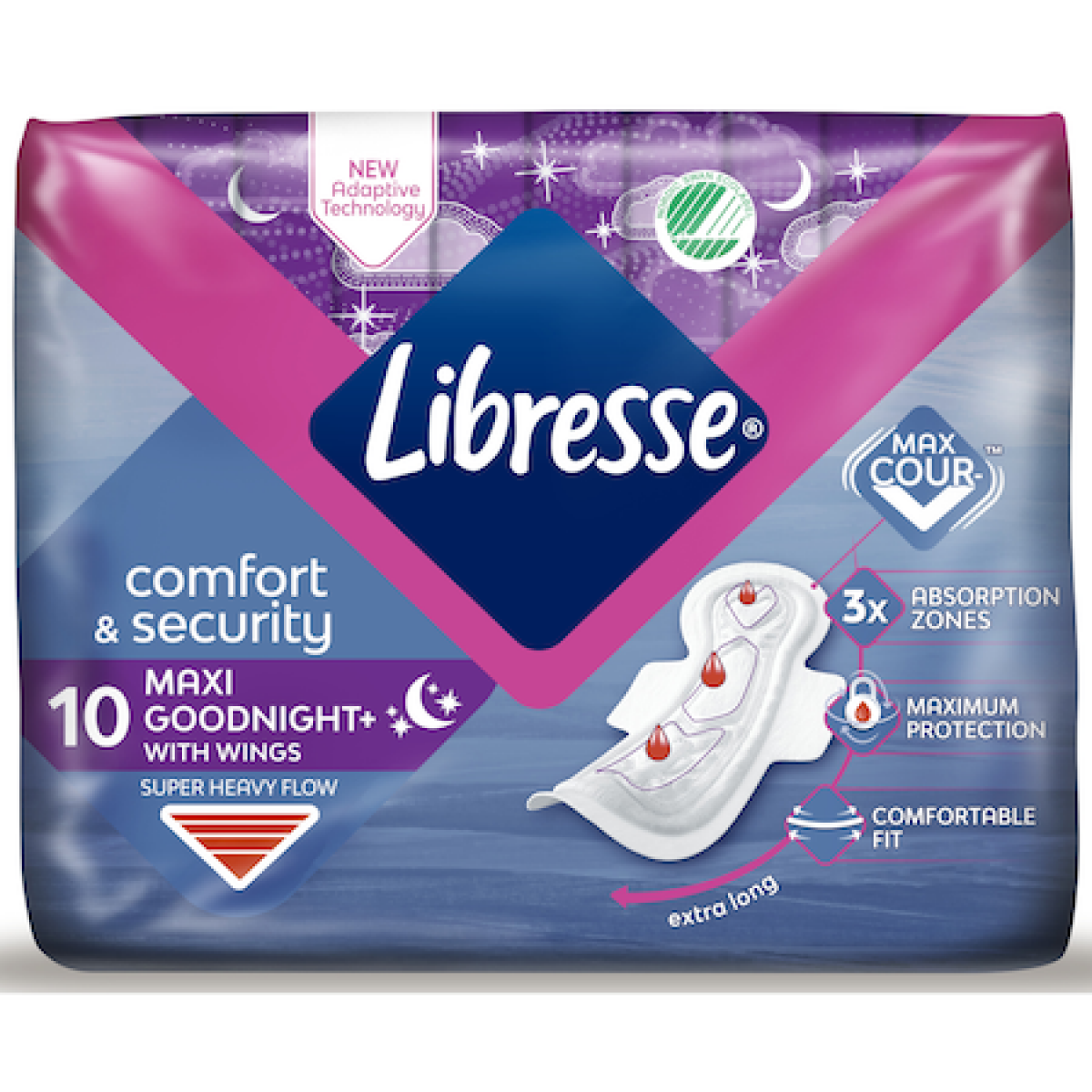 Libresse Absorbante Maxi Good Night+ 10buc/set 12/bax - LucidiusMarket