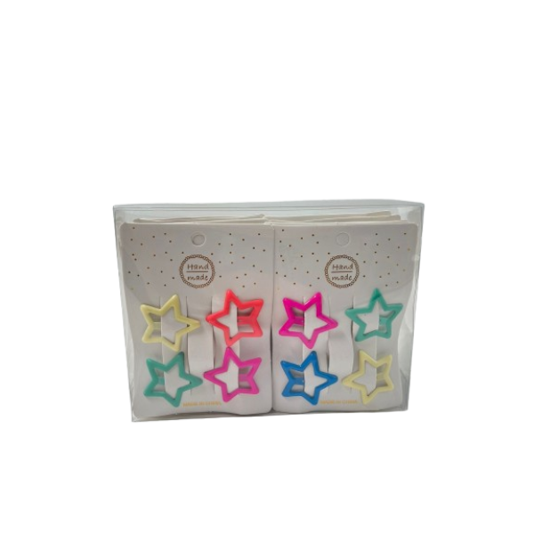Lve Clame Par Colorate Stelute 9-14 20buc/set 100/bax - LucidiusMarket