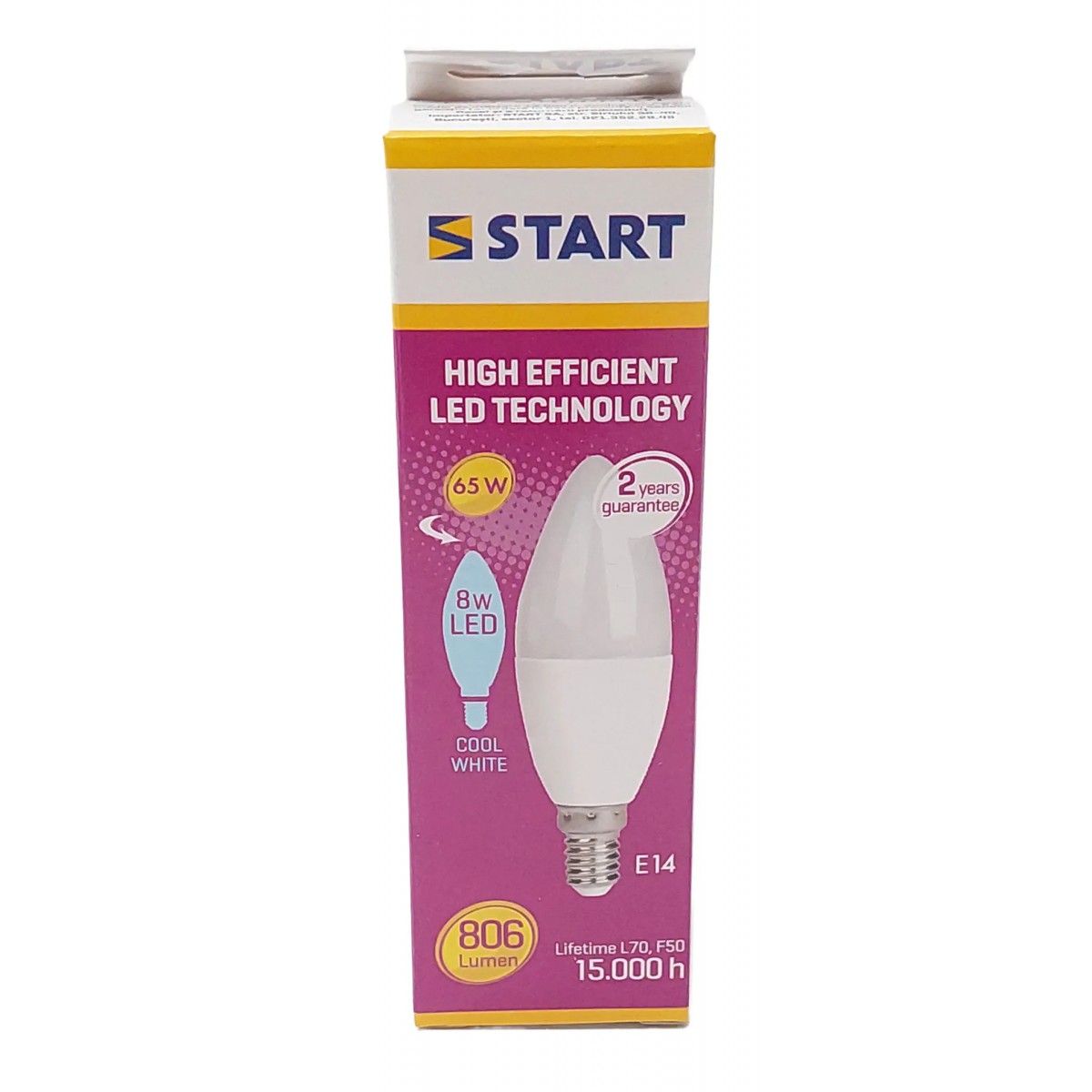 Start Bec Led Mat Clasic 8w E14 Alb Rece 10/bax - LucidiusMarket
