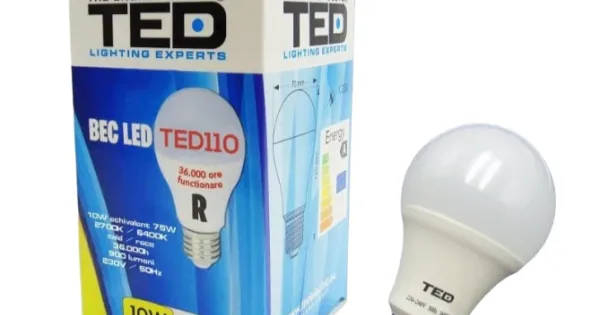 Ted Bec Led 10w E27 A60 Lumina Calda (ted000446) 100/bax - LucidiusMarket