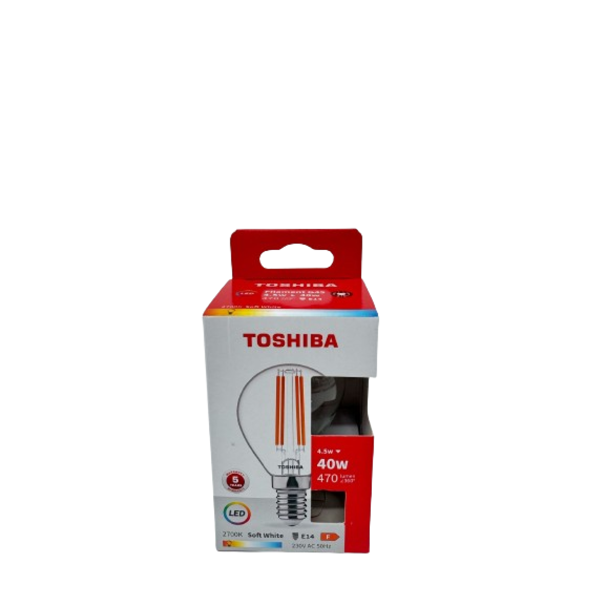 Toshiba Bec Led Filament Dimabil G45 E14 4.5w 2700w Alb Incandescent 10 ...